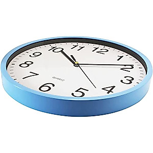 CAMY 9 Inch Wall Clock - Silent Non Ticking Quality Quartz Battery Operated Round Easy to Read Home/Office/School Clock