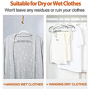 ELONG HOME Plastic Hangers 30 Pack, Non Slip Slim Clothes Hangers, Heavy Duty Thin Plastic Hangers, 17.1" Coat Hangers for Hanging Women/Men Clothes