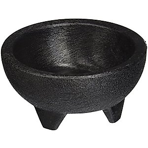 Winco Molcajete Salsa Bowls, 10-Ounce, Black, Medium