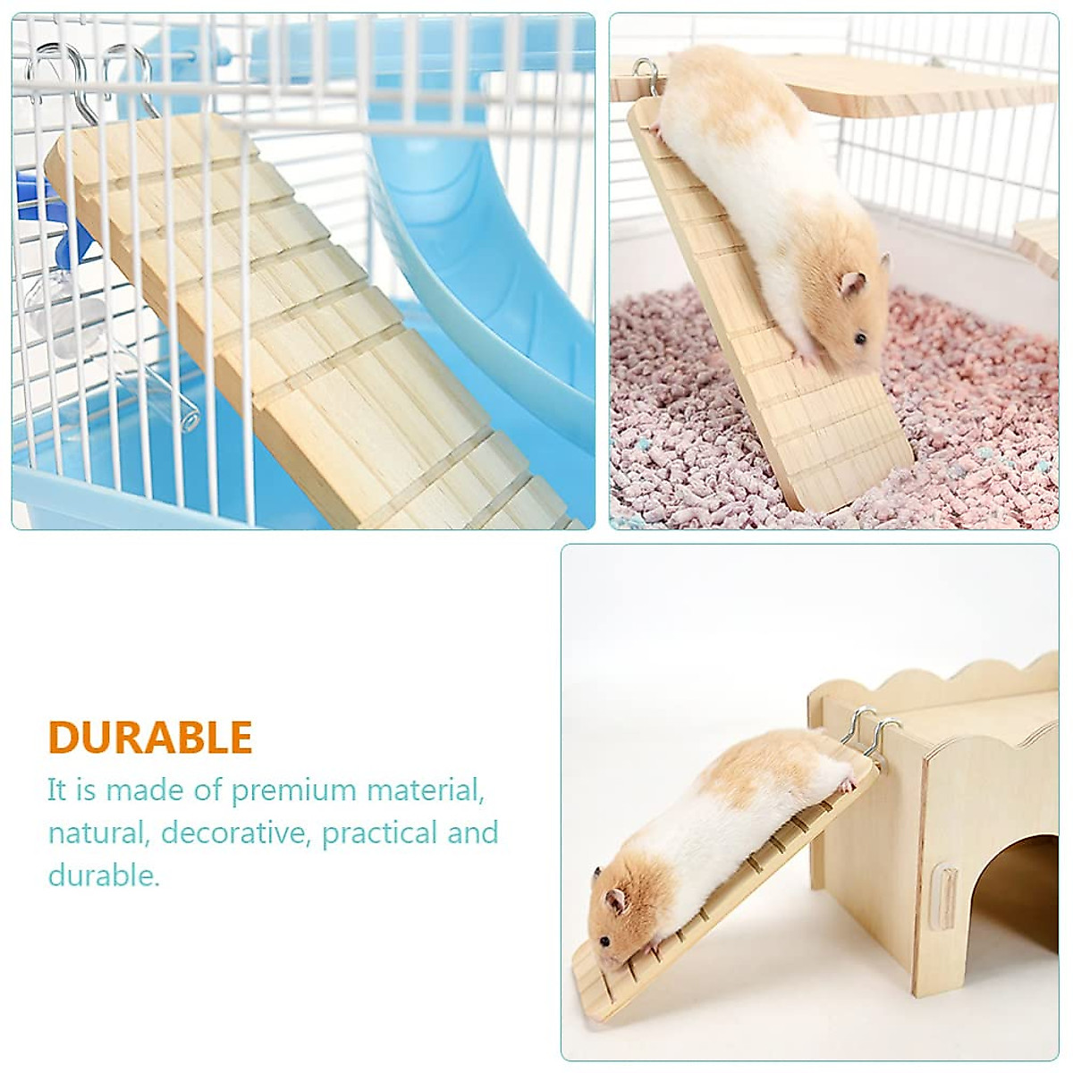 Mipcase 2pcs Hamster Platform Pet Cage Ladder Toy Ladder Toy Hamster Climbing Ladder Hamster Toy Hamster Supplies Small Pets Training Ladder Interesting Chinchilla Ladder