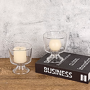 BSTKEY 6PCS Set 10 oz Glass Dessert Bowls/Cups, Cute Footed Dessert Bowls for Ice Cream Trifle Fruit Pudding Snack Salad Condiment Sundae Cocktail Drinks Party