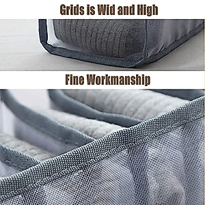 2Packs Wardrobe Clothes Organizer, Small Underwear Organizer, Drawers Organizer for Clothes(6 Grids)