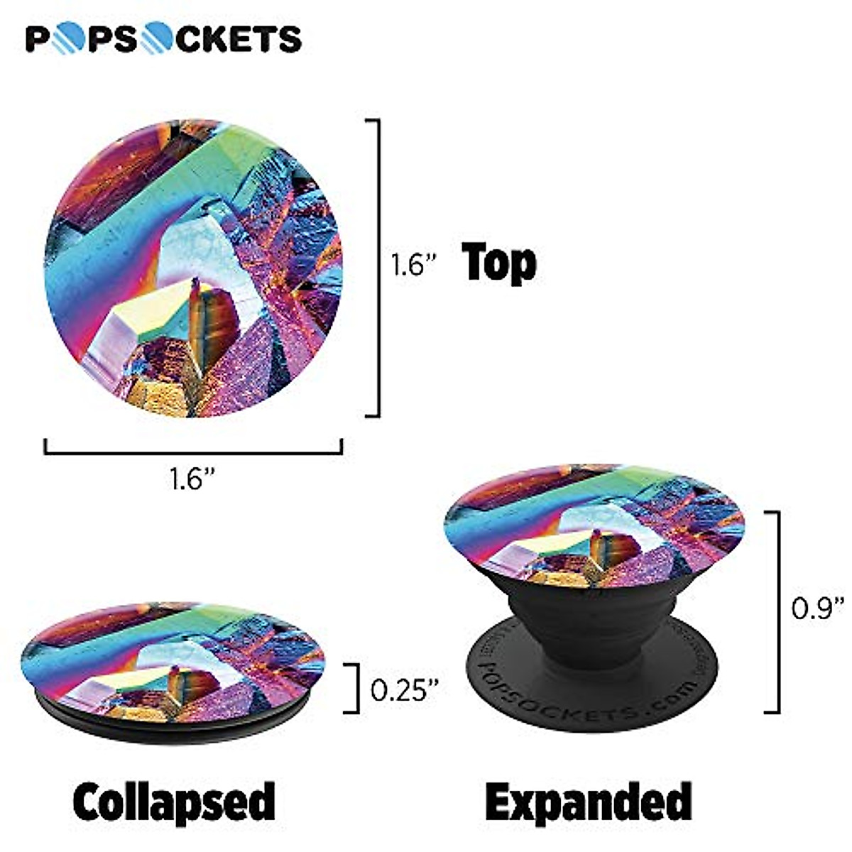 PopSockets: Collapsible Grip & Stand for Phones and Tablets - Rainbow Gem Gloss