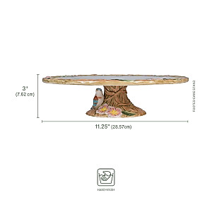 Fitz and Floyd Toulouse Footed Cakeplate Serving Platter, 11-Inch, Multicolor