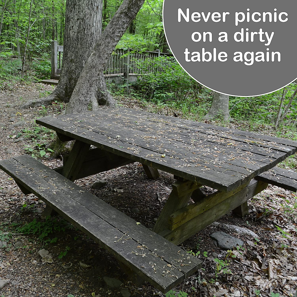 LINPRO 6ft and 8ft Fitted Picnic Table Cover and Bench Covers. These 2 Most Common Sizes Reusable Outdoor Picnic tablecloths with Elastic Will Cover Most Camping Picnic Tables and Folding Tables.