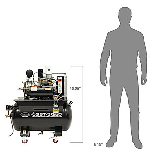 Eastwood Elite QST 30/60 Scroll Air Compressor | Quiet Powerful Portable Shop Air Compressor Technology | High Performance Air Pump 12.7 cfm @ 90 psi | 4 HP 100% duty cycle | Automatic Moisture Drain