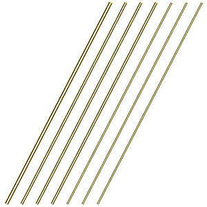 Sutemribor Brass Solid Round Rod Lathe Bar Stock, Diameter 1/8 Inch+3/16 Inch+1/4 Inch, Length 14 Inches, Total 7 PCS