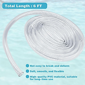 6Ft Portable Air Conditioner Drain Hose, 3/5 Inch Leakproof AC Drain Hose Kit, Universal AC Drain Hose Drain Pipe Replacement with Hose Connector and Clamp, Window Air Conditioner Unit Parts