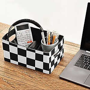 Kcldeci Buffalo Check Storage Bins Baskets for Organizing, Black White Plaid Checkered Sturdy Storage Basket Foldable Storage Baskets for Shelves Closet Nursery Toy