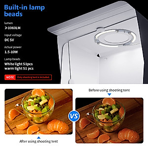 Neewer Upgraded Photo Light Box, 16" x 16" Dimmable 3000K~6500K 1060LM Photo Studio Shooting Tent, Photography Table Top Light Box with 102 LED Lights/4 Color Backdrops/Mini Tripod/Phone Holder