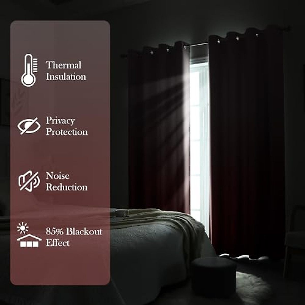 HOMEIDEAS Coral Pink Ombre Blackout Curtains 52 X 84 Inch Length Gradient Room Darkening Thermal Insulated Energy Saving Grommet 2 Panels Window Drapes for Living Room, Bedroom