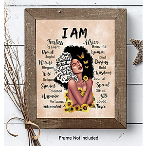 Black Girl Magic Positive Affirmations Wall Art - Black women Women's empowerment Motivational poster - Black Art - Afro African Americans Women - Inspiration Inspirational Wall Art & Decor UNFRAMED