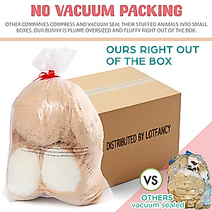 BenBen Bunny Stuffed Animal, 36" Jumbo Soft Rabbit Plush Toy, 3FT Lop-Eared Brown Bunny Plushie