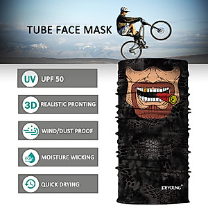 JOEYOUNG Skull Face Mask UV Sun Dust Neck Gaiter Bandana Headwear Motorcycle