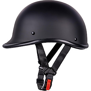 Yesmotor Motorcycle Helmet Half Shell Hawk Style Helmets Compact Lightweight Open Face for Motorcycle Street Bike Cruiser Moped - DOT Approved (Matte Black,XL)