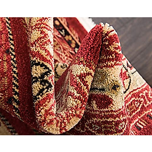 Unique Loom Fars Collection Area Rug - Pasadena (9' x 12' 2" Rectangle, Rust Red/ Black)