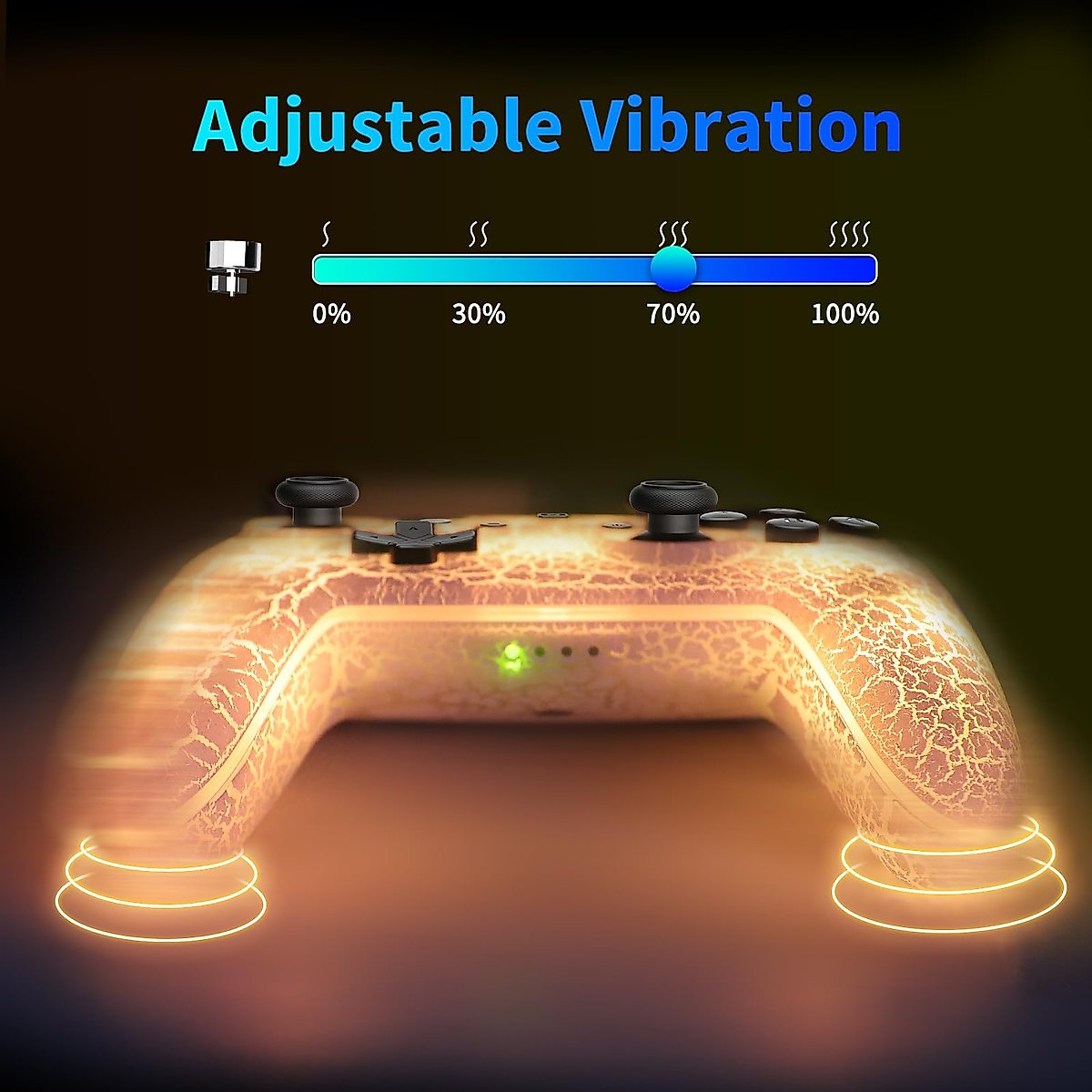 Manba Switch Pro Controller,Wireless Switch Controller Compatible with Nintendo Switch/Lite/OLED/PC,Bluetooth Pro Controller Switch with Adjustable LED Light/Turbo/Vibration,Wake-Up Function（White
