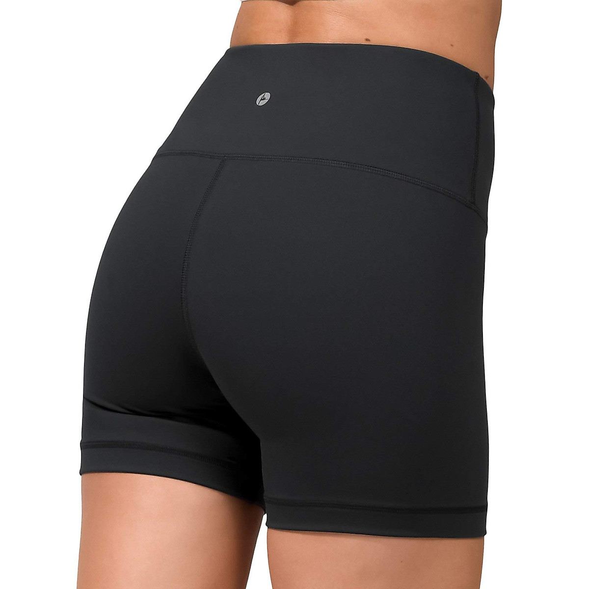 90 Degree By Reflex High Waist Power Flex Yoga Shorts - Tummy Control Biker Shorts for Women - Black 2 Pack - Small