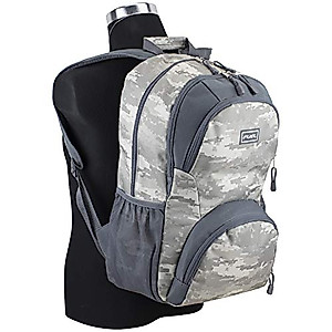 FUEL Travel Commuter Laptop Daypack Large Bag Backpack, Fits 17.5" Laptop, Interior Tech Sleeve, Grey Camouflage
