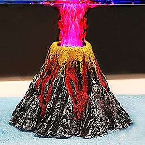 Uniclife Aquarium Volcano Ornament Kit with Air Stone Bubbler Fish Tank Decorations