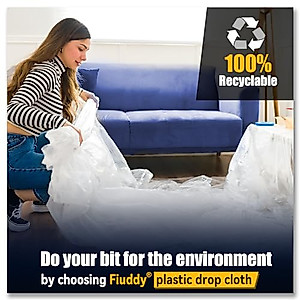 10 Pack Plastic Drop Cloths for Painting, Upgraded Thick Plastic Painters Drop Cloth, Disposable Plastic Cover for Painting Protection, Clear Paint Plastic Covering Tarp Sheeting for Furniture Floor