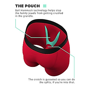 Shinesty Hammock Support Boxer Briefs with Pouch | Underwear for Men Flyless | US XL Red