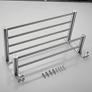 Leekayer Bathroom Towel Rack Double Layer, Brushed Nickel 40cm Stainless Steel Bathroom Towel Rack Wall Screw Installation 15.74 inches