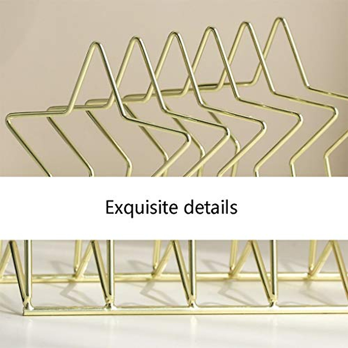 Storage Newspaper Baskets Magazine Rack Bookshelf Mask Box Large Capacity Desktop Rack Wrought Iron Golden Five-Pointed Star Rack (Color : Gold, Size : 2014.514.5cm)