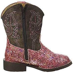 Roper Little Kids Glitter Aztec Boot, Pink, 2
