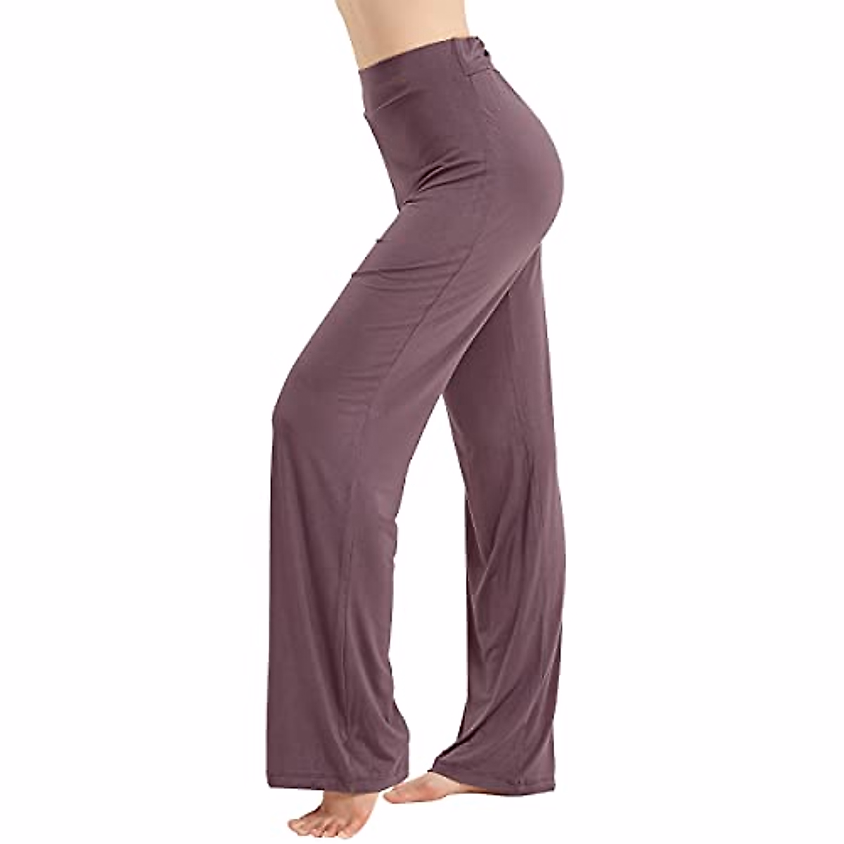 FELEMO Bootcut Flare Yoga Pants for Women Loose Fit High Waisted Yoga Sweatpants for Women Bootleg Work Pants Plus Size Maternity Lounge Pants Tummy Control Soft Bootcut Workout Pants Purple XL
