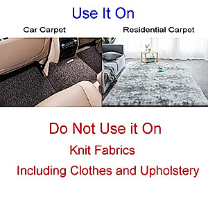 DAIFUQIHUA Carpet Pet Hair Remover, Portable Spark Lint Roller with Wooden Handle, Carpet Pile Brush with Double Sided Metal Scraper Suits Indoor Carpet, Pet Hair, Car Carpet,1 Pc