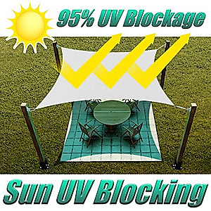 Amgo 32' x 32' x 32' Grey Triangle Sun Shade Sail Outdoor Canopy Awning AGTAPT32, 95% UV Blockage, Water & Air Permeable, 200GSM Commercial Standard Heavy Duty (We Make Custom Size)