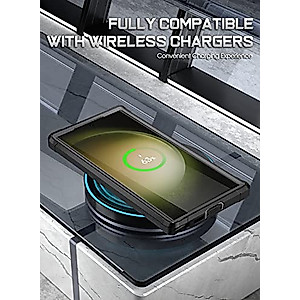 Poetic Guardian Samsung Galaxy S23 Ultra 5G 6.8" Case - 20 FT Drop Tested, Built-in Screen Protector, Rugged Shockproof, Black/Clear