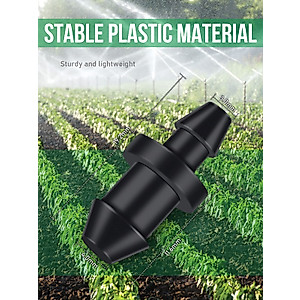 Kalolary 500 Pcs Drip Irrigation Plug, 1/4 inch Tube End Closure Irrigation Plugs Irrigation Stopper for Home Garden Lawn Supplies(Black)