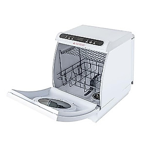 Countertop Dishwasher, Portable Dishwasher with 7L Built-in Water Tank, No Hookup Needed, 5 Programs, 360° Dual Spray, Air-Dry Function, Mini Dishwasher for RV& Apartment,Tank White