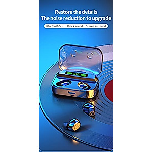 Wireless Earbuds, Bluetooth 5.1 Headphones 180 Hours Playtime Earphones with Microphone, in Ear Headset IPX7 Waterproof Earbuds Noise Cancelling, LCD Display for Sports/Working