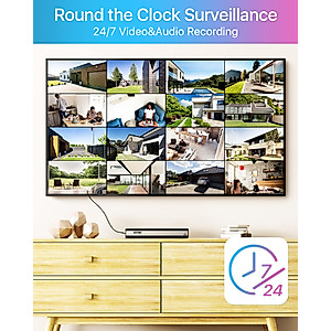 ZOSI 16Channel 4K PoE Home Security Camera System Outdoor Indoor with 4TB HDD,16pcs 4K PoE IP Cameras,Person Vehicle Detection,100ft Night Vision,2-Way Audio,16CH 4K NVR Recorder for 24/7 Recording