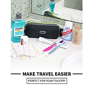 GOX Travel Toiletry Bag,Dopp Kit Case,Ultra-Light Cosmetics Bag Makeup Organizer(Black)