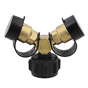 Dumble Propane Tank Adapters LP Gas Line Splitter 2 Way Hose Tee Y Propane Splitter - 2 Acme QCC1 Thread and Female POL