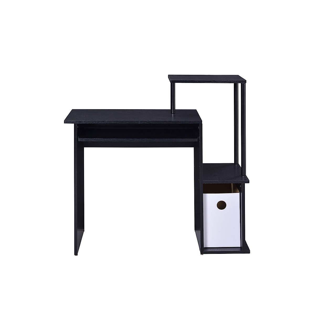 Acme Lyphre Wooden Rectangle Top Computer Desk with Keyboard Tray in Black