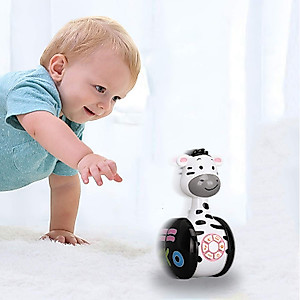 Early Education Music Toy,Baby Toy Toddler Toys,Music Story Book Toy,Roly-Poly Rattles Toys with Lights, Sounds and Music Cute Rattles Ring Bell Toys for 6 + Months Story Machine Infants Baby Tumbler