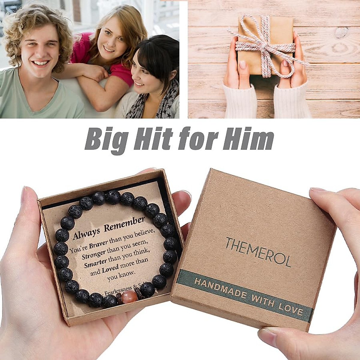 THEMEROL Easter Basket Stuffers Teen Boys Gift Him Boyfriend Ideas Teenage Egg Fillers Beaded Bracelets 12 14 Year Old Birthday To Son Grandson Unique Graduation Christmas Day Stocking Valentines