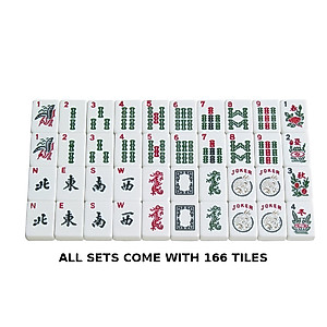 NEW! - American Mahjong Set - 166 White Tiles (All-in-One Rack/Pushers), Silver Aluminum Case - Large Classic Mah Jongg Game Set