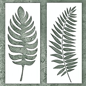 Large Leaf Stencils for Painting (12x16 Inch) - Wall Stencils for Painting Large Pattern – Stencils for Painting on Walls, Furniture & Art –Scrapbooking Tropical Stencil Vinyl -Incl. Palm Leaf Stencil