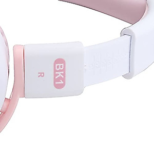 Wisoqu Cute Cat Ear Glowing Wireless Bluetooth Headphone HiFi Sports Folding Headset with Led Light Cat Ear Bluetooth Headphones Over Ear Childrens Foldable Headphones(Milk Powder White)