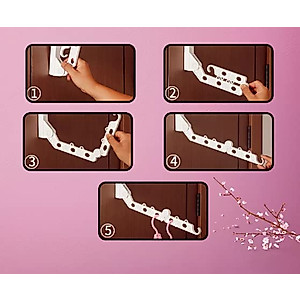 Multifunctional Portable Folding Door Hanger with 5 Holes for Hanging and Drying All Clothes, Coats, Scarves etc. Ideal for Home, Office and Traveling (White)