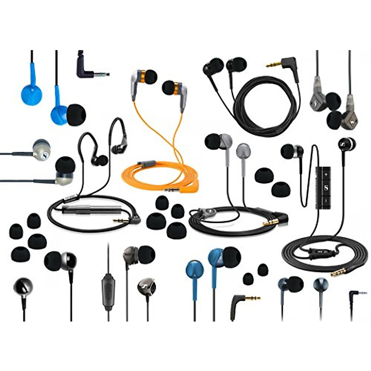 12pcs (ALL-B) 4S / 4M / 4L Replacement Ear Adapters Earbuds Ear Tips Set Compatible with Sennheiser IE Series, CX Series, CXC Series, CXL Series, OCX Series, MM Series In Ear Earphones / Headphones