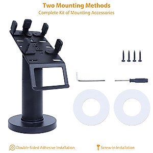 Universal Credit Card Terminal Stand for Square Terminal, 7" Tall Swivel and Tilt Credit Card Readers Square Stand with Handle for Most POS Machine, Screw-in and Adhesive Installation, Black