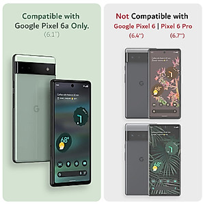 TUDIA DualShield Grip Designed for Google Pixel 6a Case (2022), [MergeGrip] Shockproof Military Grade Dual Layer Slim Raised Edge Protection for Pixel 6a - Green Lily