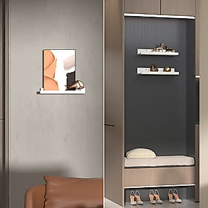 Giftgarden 16 Inch White Floating Shelves for Wall Mount, Modern Wood Wall Shelf Ledge for Bathroom Bedroom Living Room Kitchen Nursery Storage, Set of 3 Different Sizes